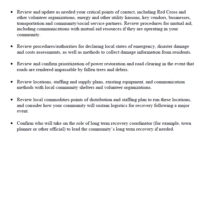Hurricane Season Guidance for Municipalities