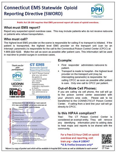 CT EMS Statewide Opioid Reporting Directive
